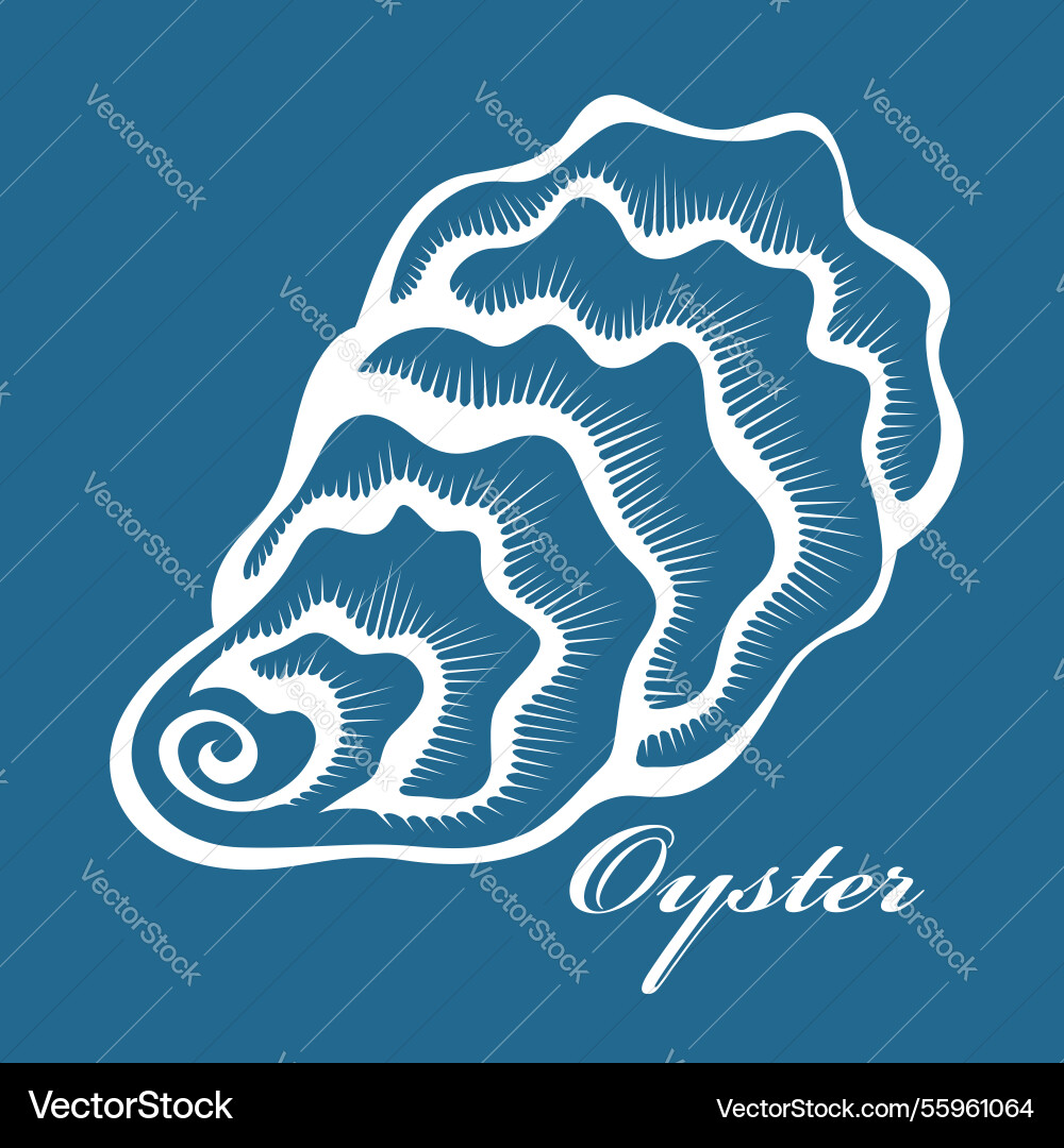 Oyster shell label Royalty Free Vector Image - VectorStock