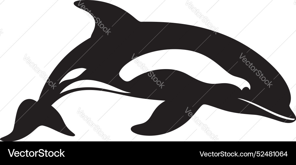 Petite poseidon adorable orca emblem tiny titan Vector Image