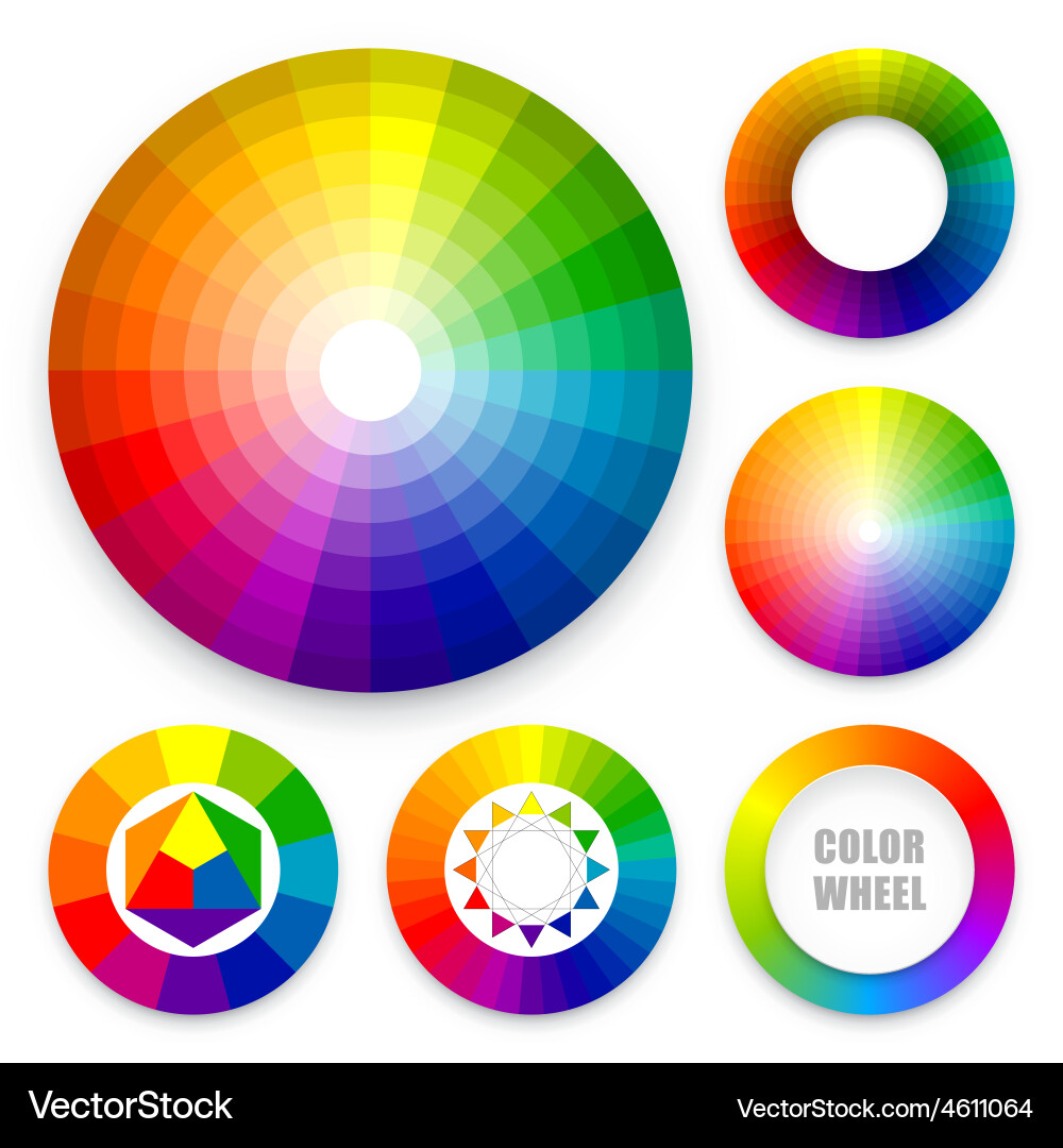 Set of color wheels Royalty Free Vector Image - VectorStock