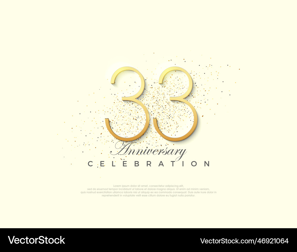 Simple number 33rd anniversary premium Royalty Free Vector