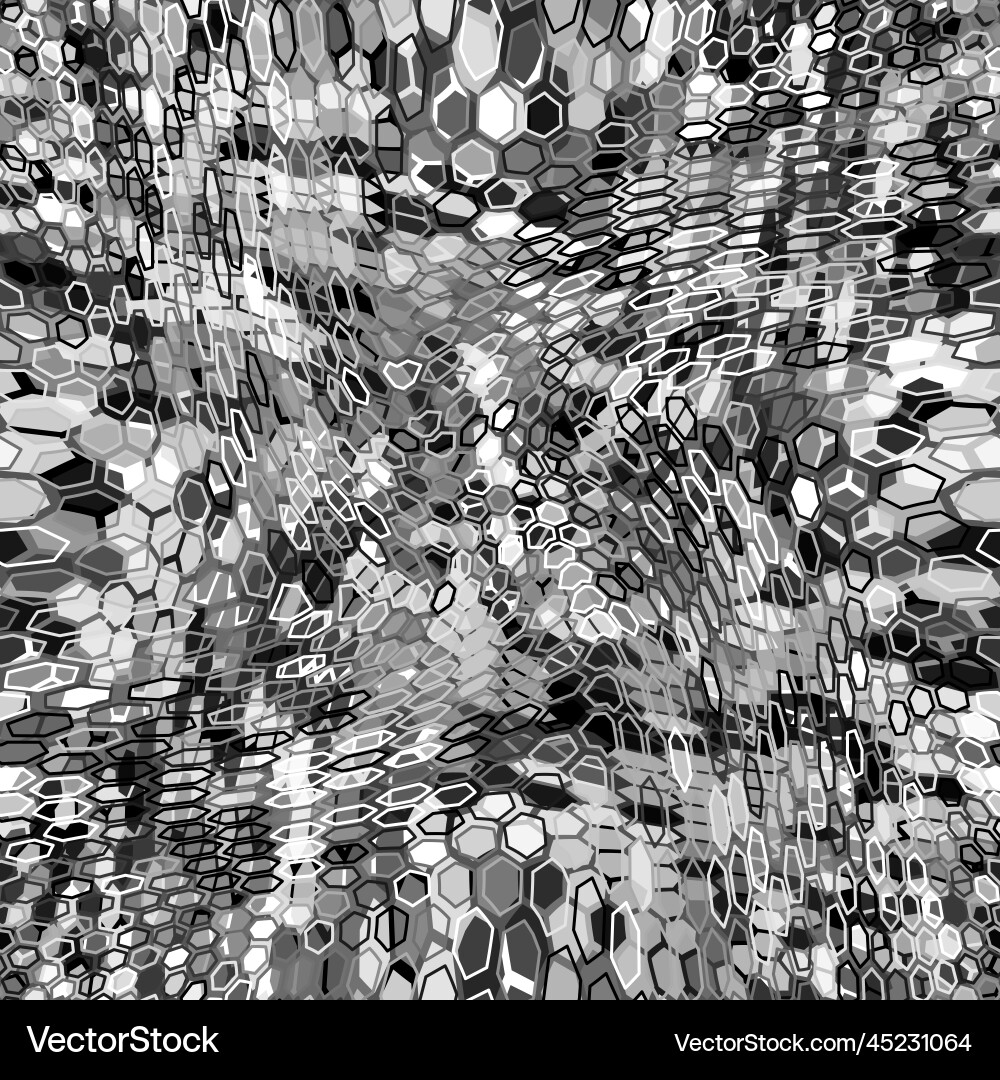 Snake skin scales texture hexagon seamless Vector Image