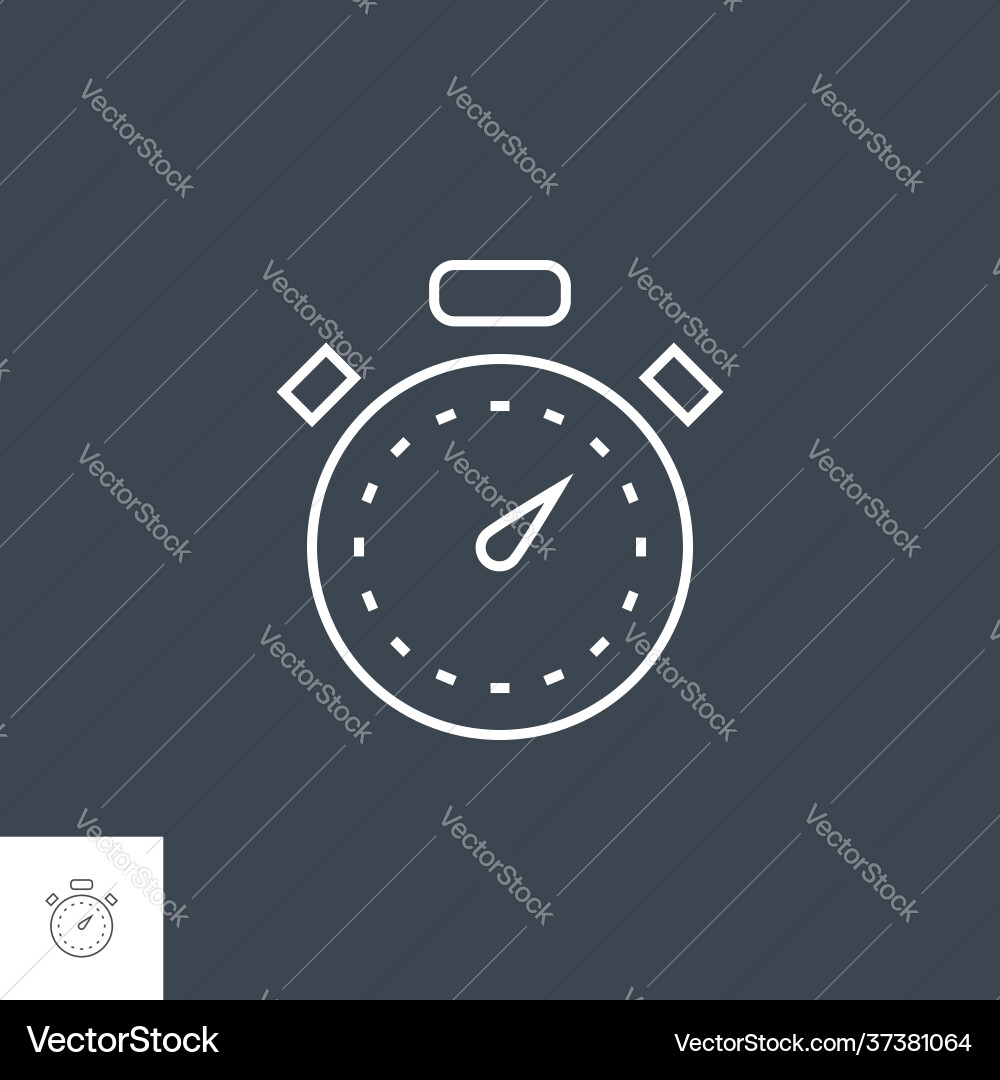 Thin Line Stopwatch Icon Royalty Free Vector Image