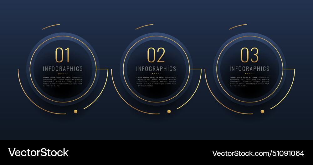 Upgrade your web presence with premium 3 step Vector Image