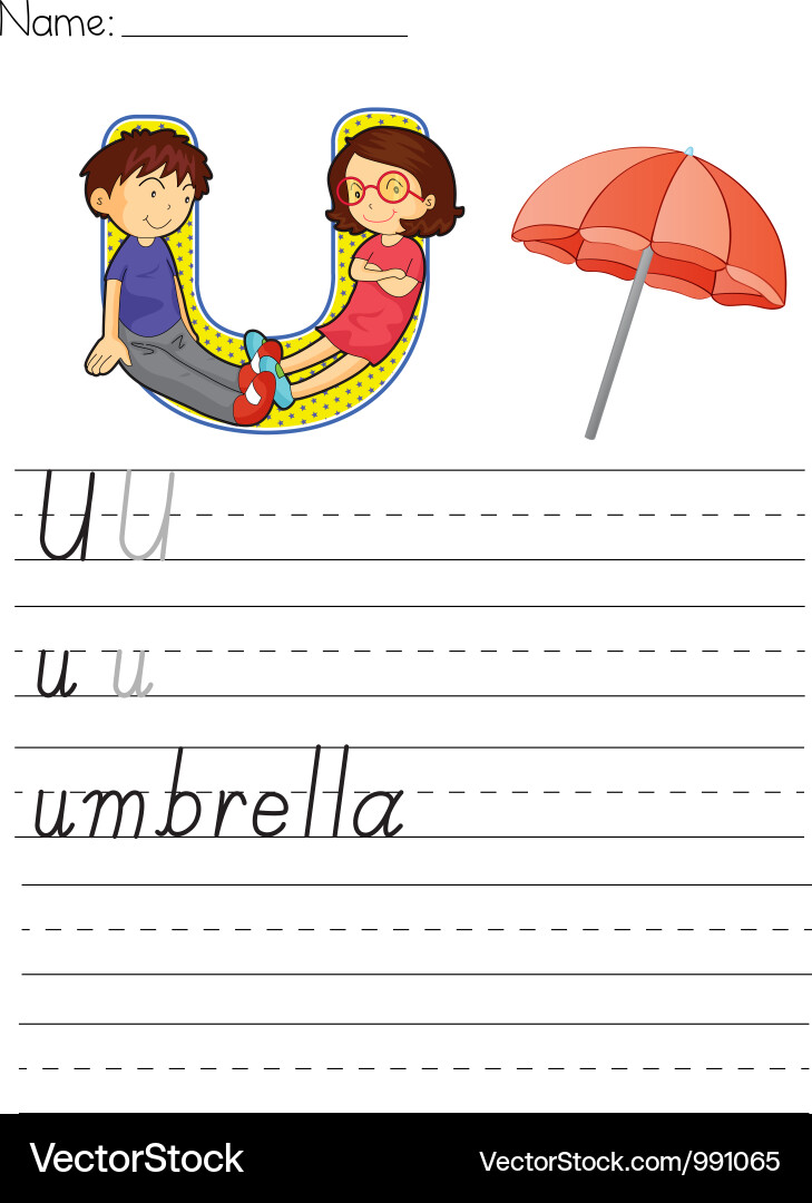 Alphabet worksheet Royalty Free Vector Image - VectorStock