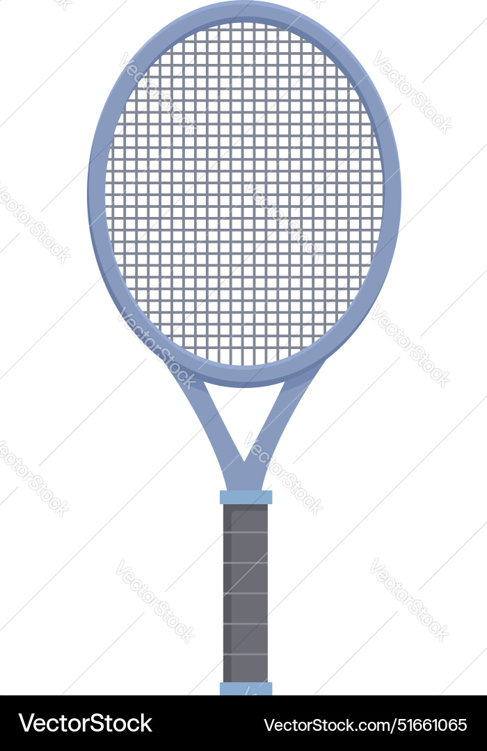 Blue tennis racket standing up with black grip Vector Image