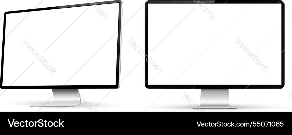 Computer with white screen on background Vector Image