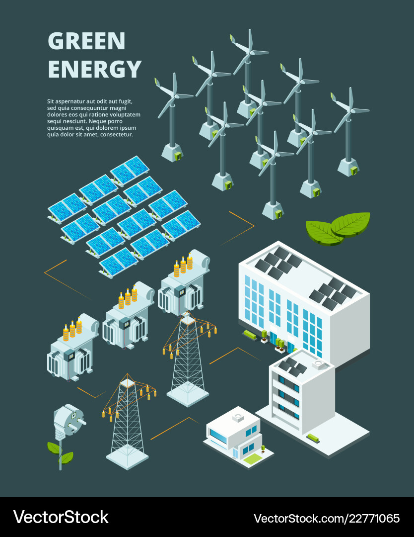 Green Energy Power Station Royalty Free Vector Image