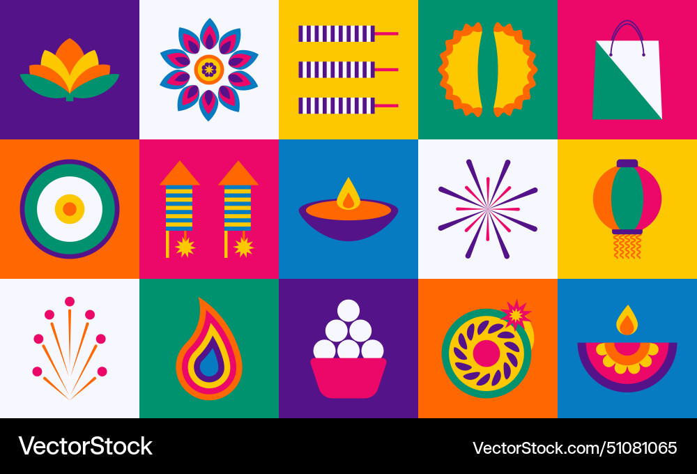Happy diwali geometric seamless pattern festival Vector Image