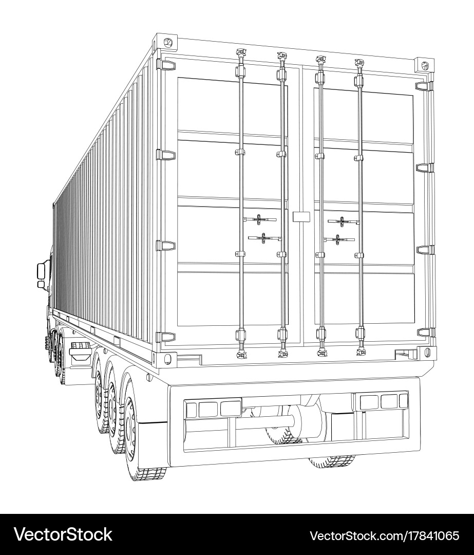 Logistic by container truck Royalty Free Vector Image