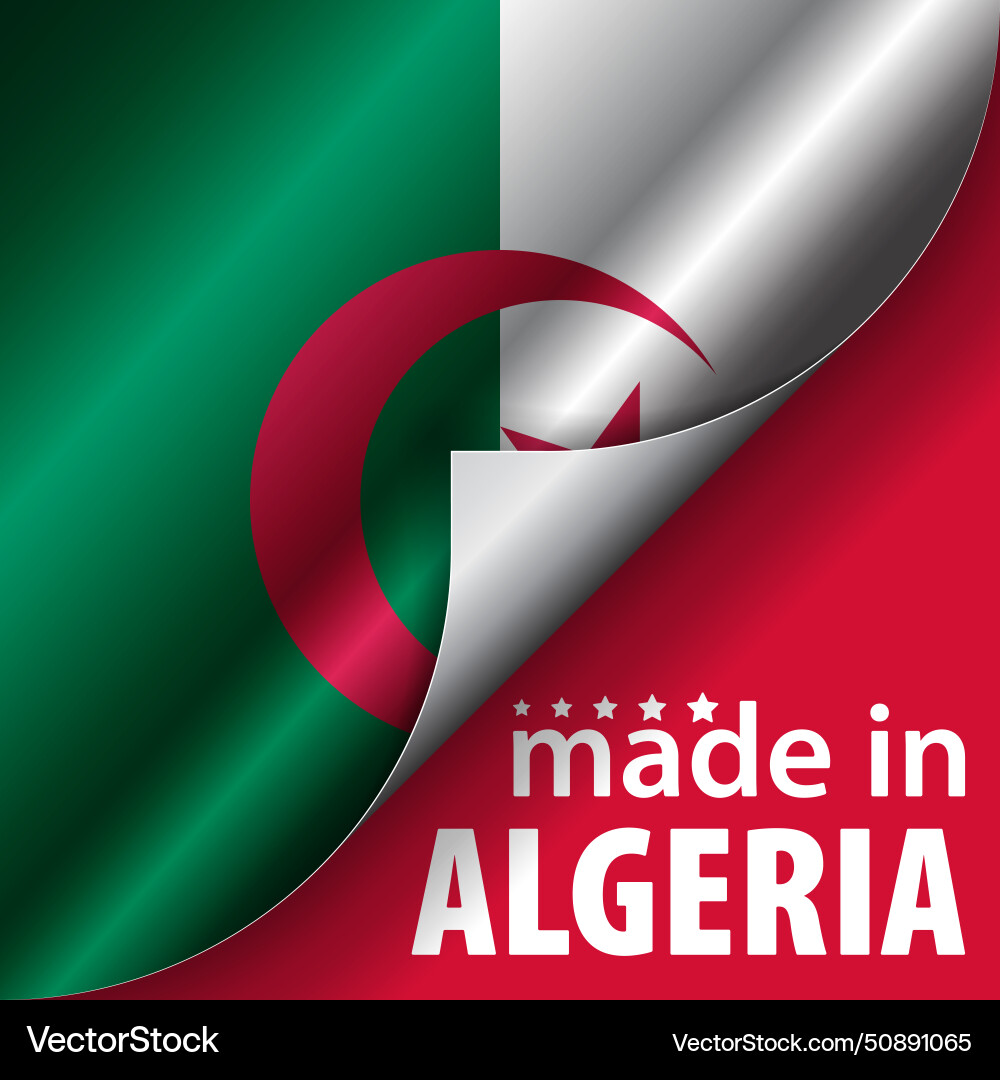Made in algeria graphic and label Royalty Free Vector Image