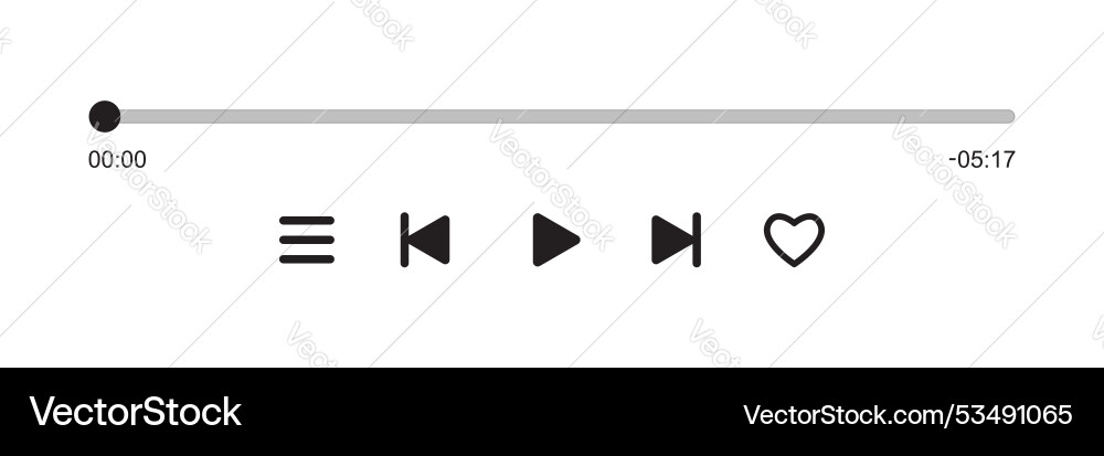 Play button icon in flat style music player Vector Image