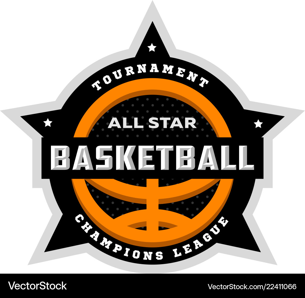All Star Basketball Logo Royalty Free Vector Image