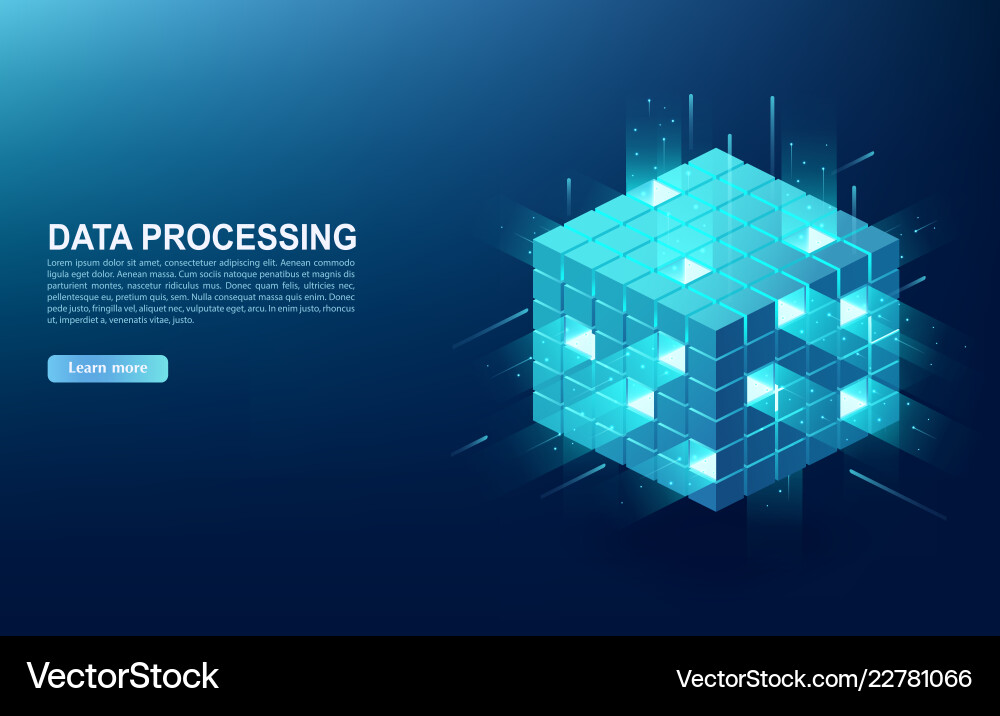 Big Data Cloud Processing Center Royalty Free Vector Image