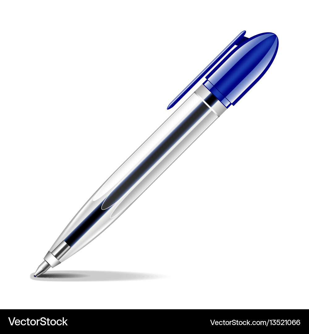 Classic ballpoint pen isolated on white Royalty Free Vector