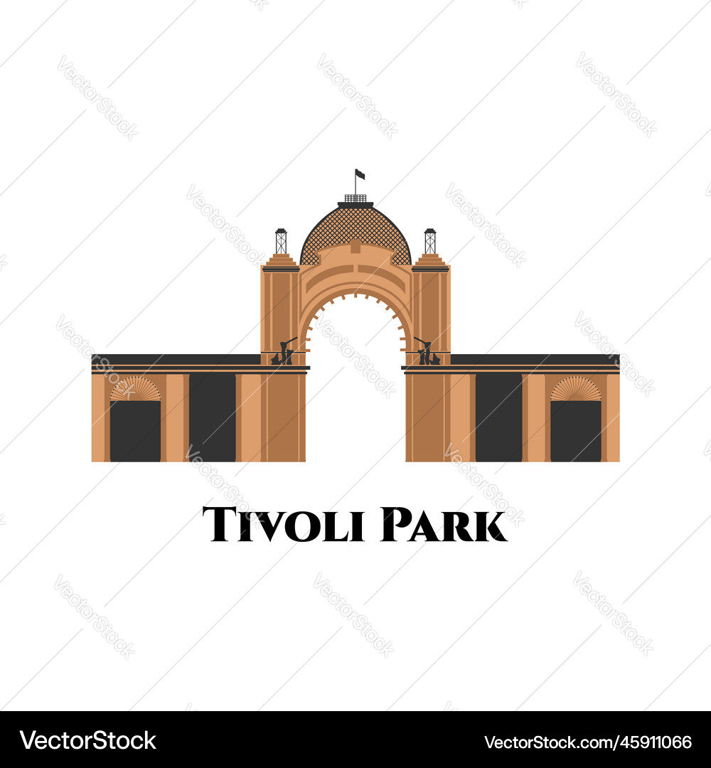 Copenhagen tivoli it is the largest park Vector Image