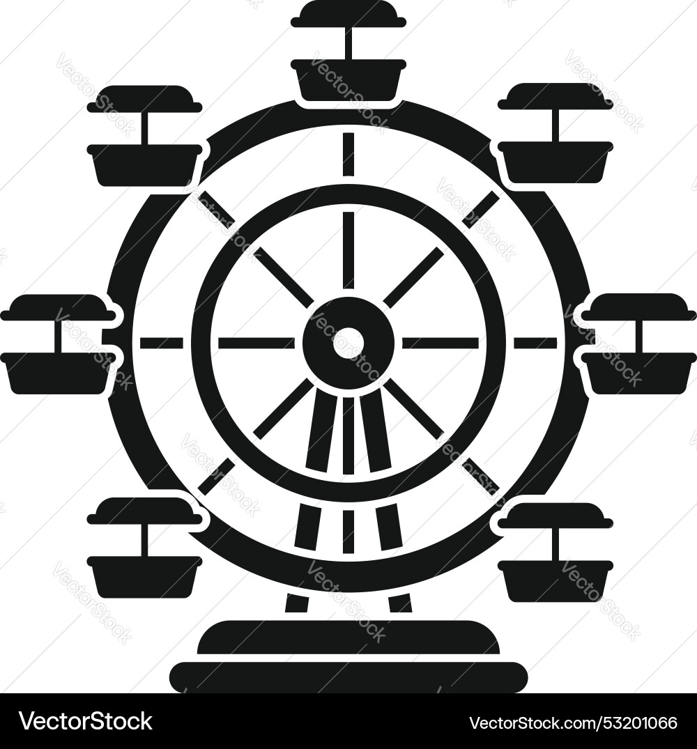 Ferris wheel with cabins rotating at park Vector Image