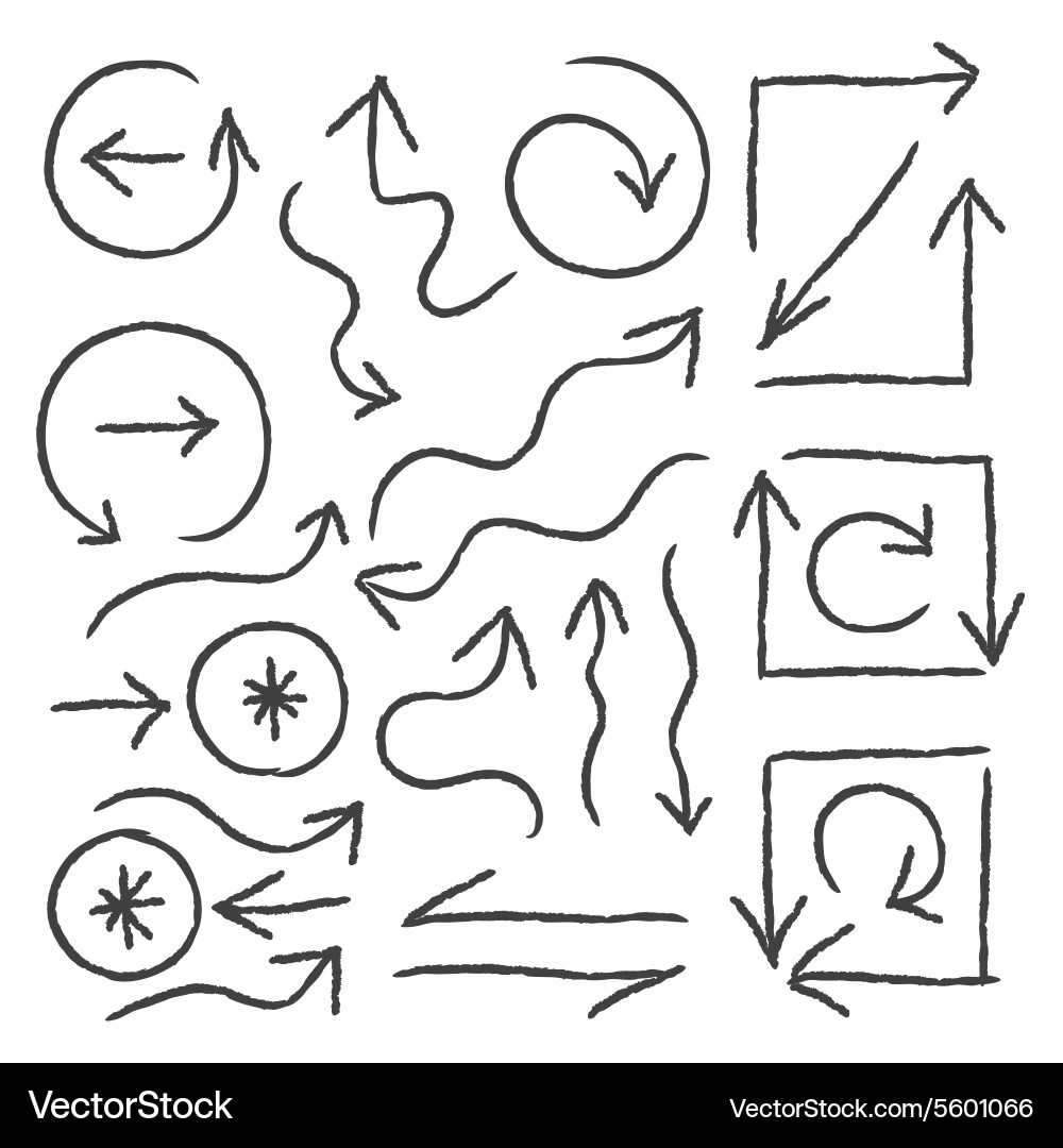Hand drawn arrows for info graphic design Vector Image