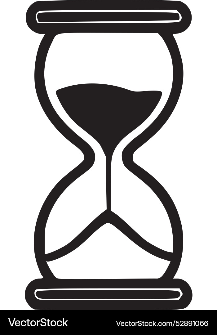 Hourglass - black and white isolated icon Vector Image