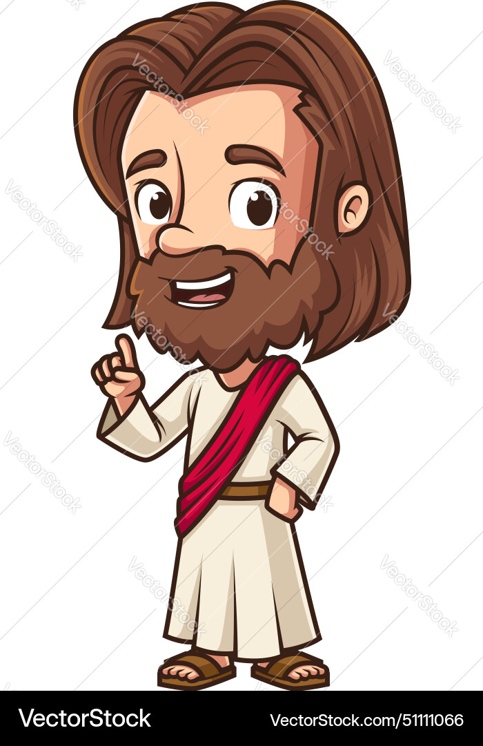 Jesus saying something important cartoon clip art Vector Image