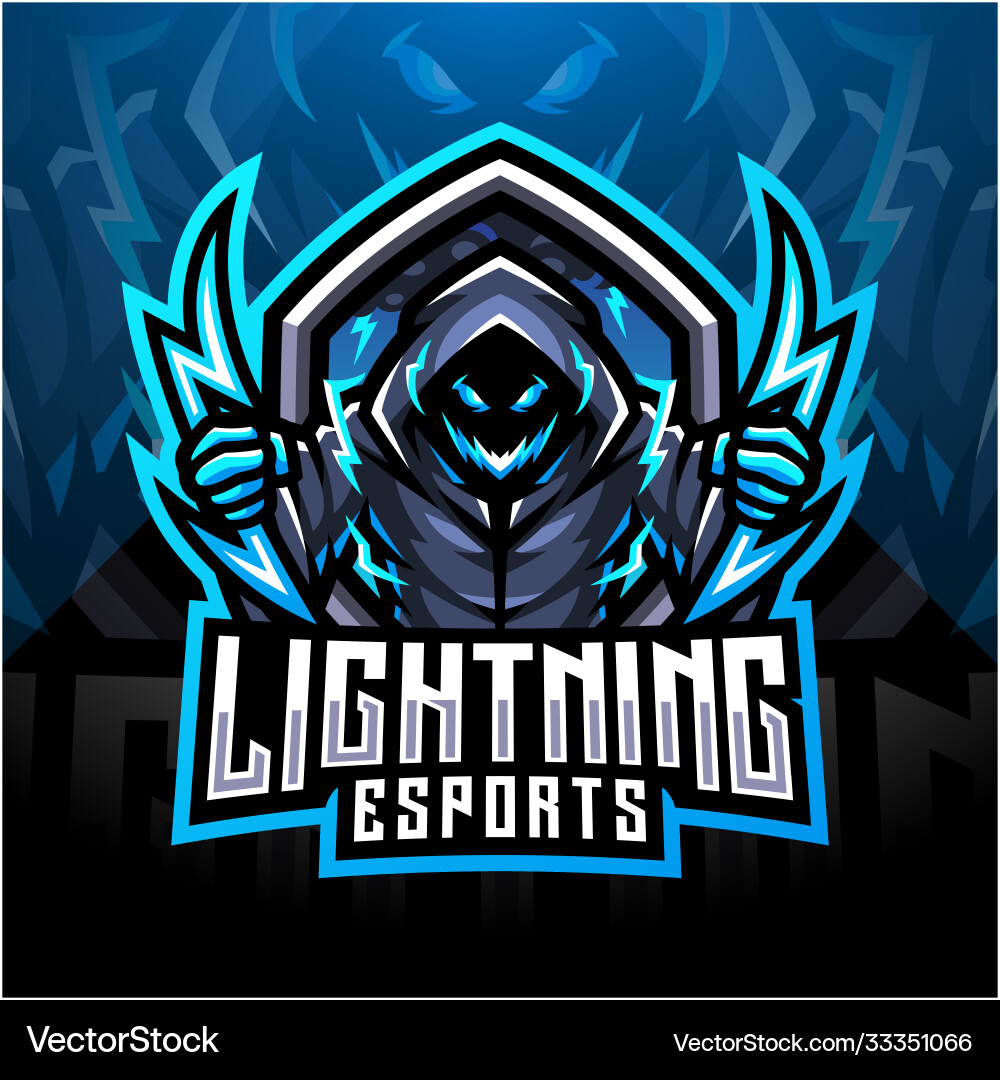 Lightning esport mascot logo design Royalty Free Vector