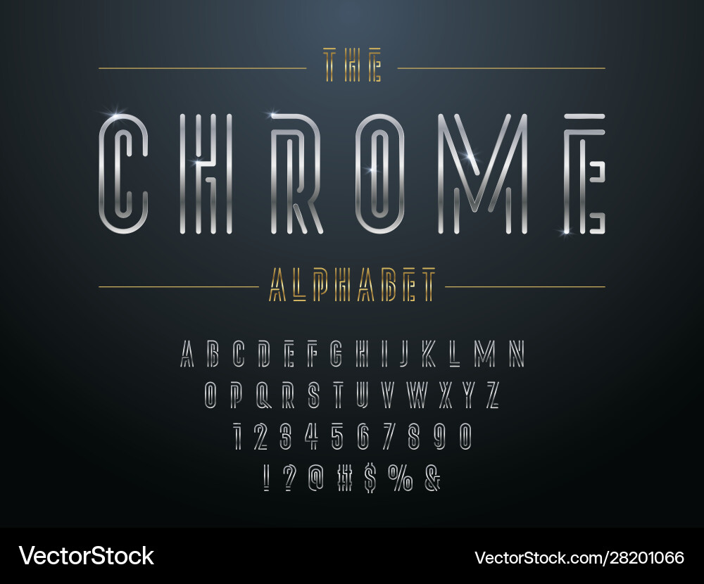 Line font Royalty Free Vector Image - VectorStock