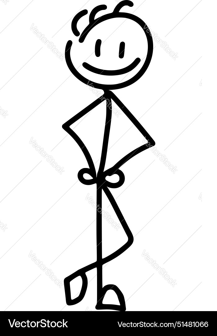 Man is standing in doodle style isolated on white Vector Image