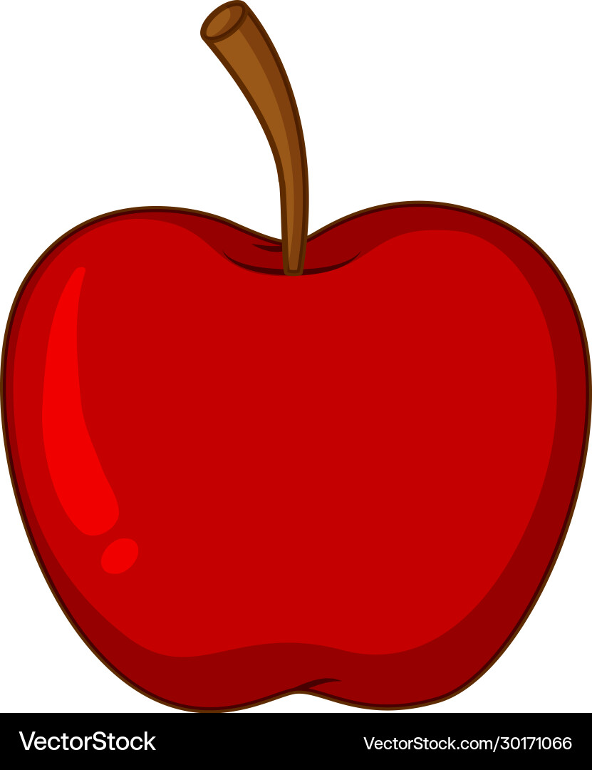 One red apple on white background Royalty Free Vector Image