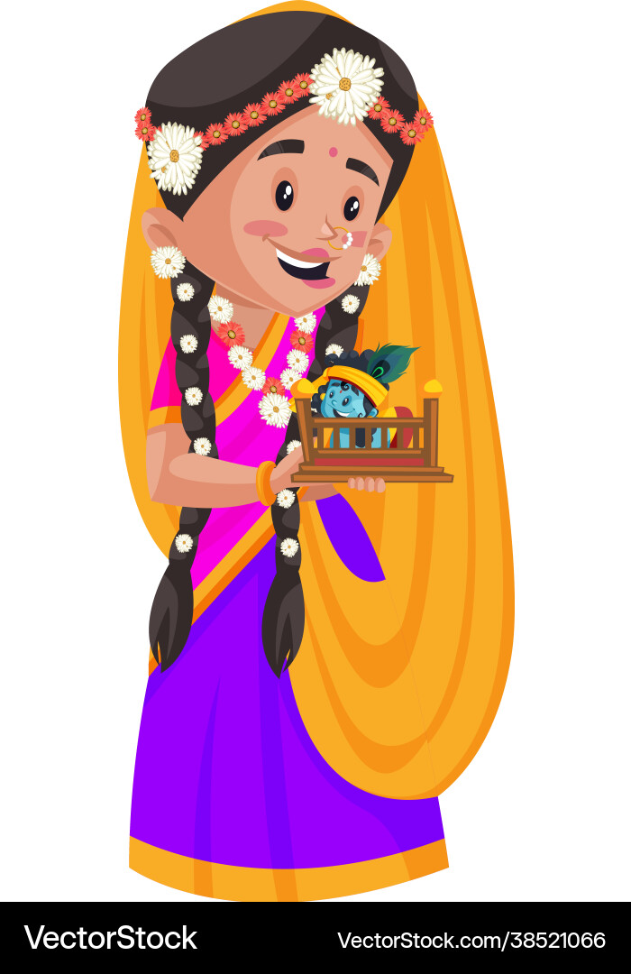 Radha and Krishna Cartoon Royalty Free Vector Image