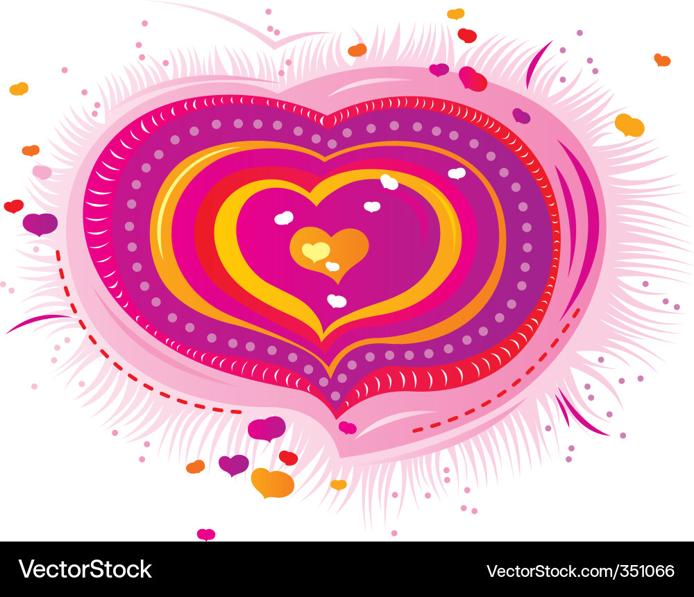 Romantic Hearts Swirl Royalty Free Vector Image