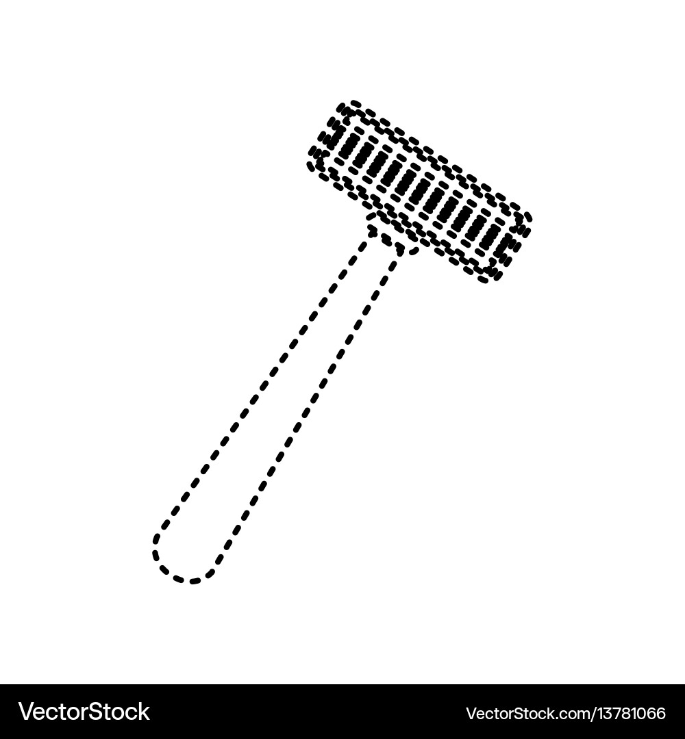 Safety razor sign black dashed icon Royalty Free Vector