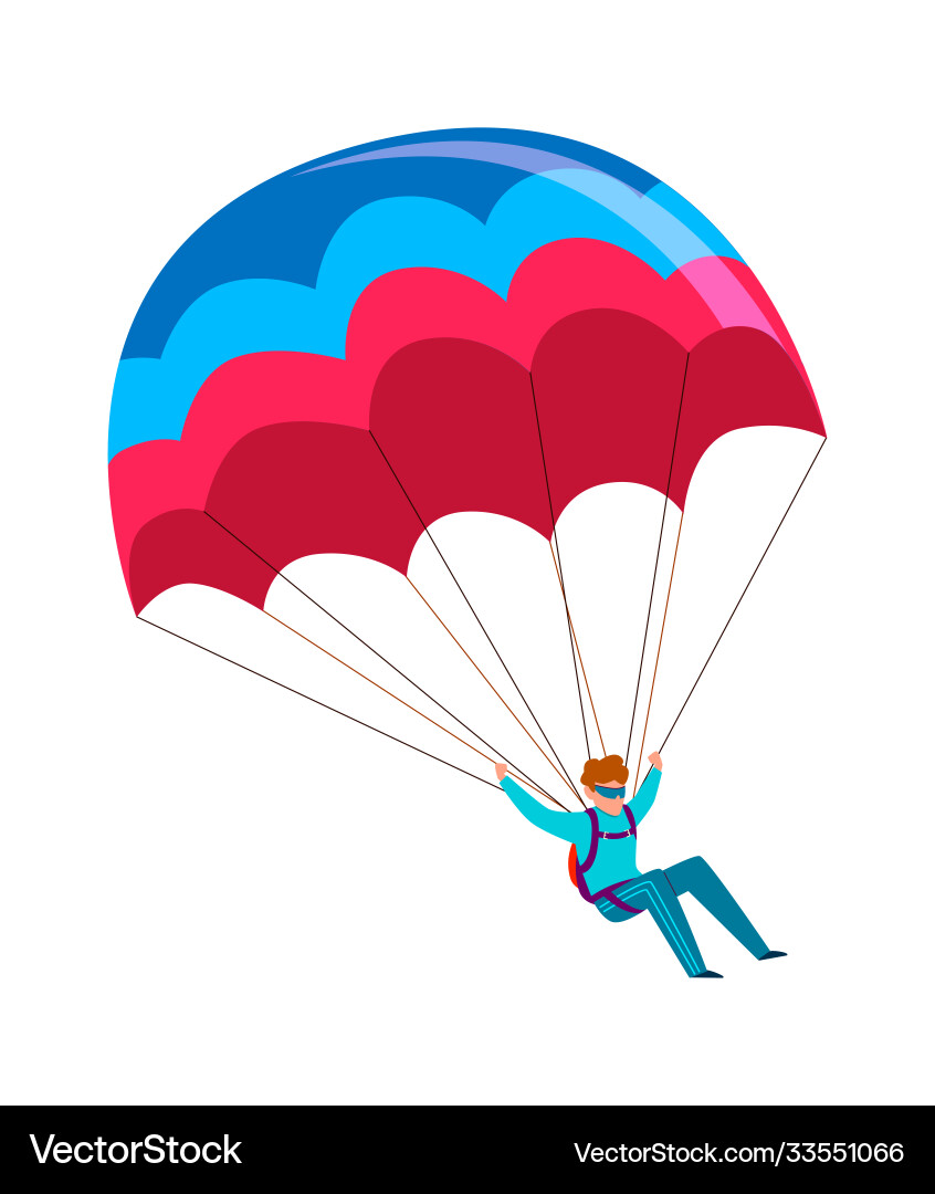 Skydiver with Parachute Royalty Free Vector Image