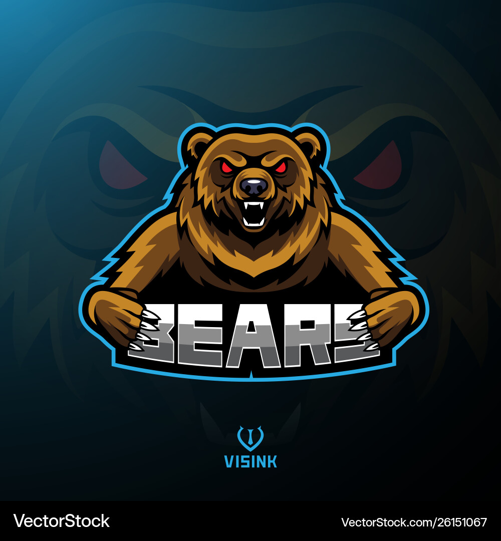 Bear sport mascot logo design Royalty Free Vector Image