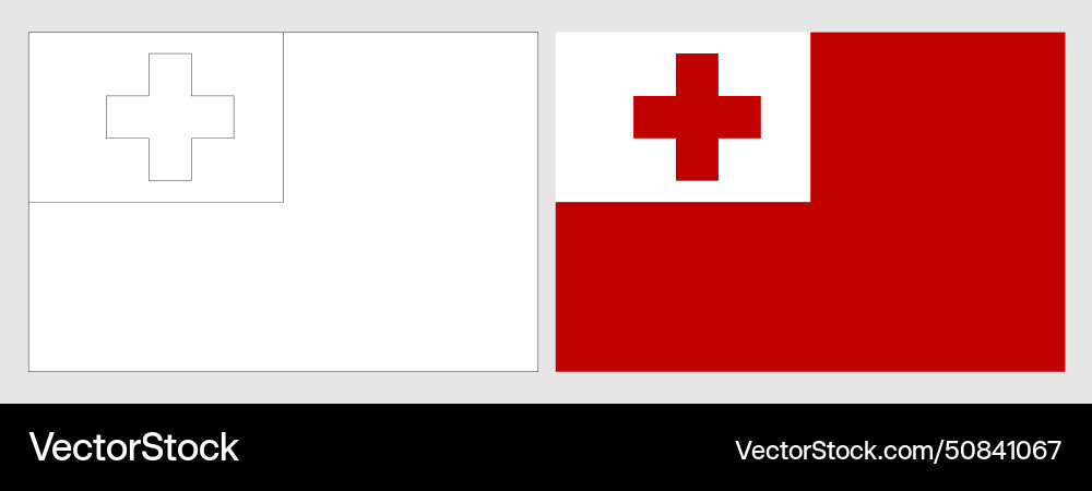 Coloring flag set of tonga Royalty Free Vector Image
