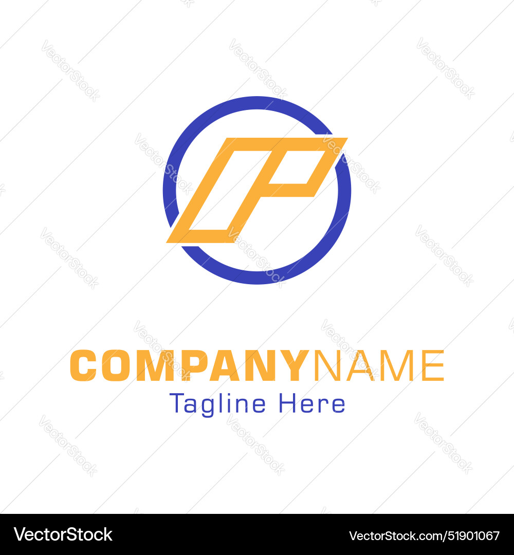 Creative letter p inside of circle logo design Vector Image