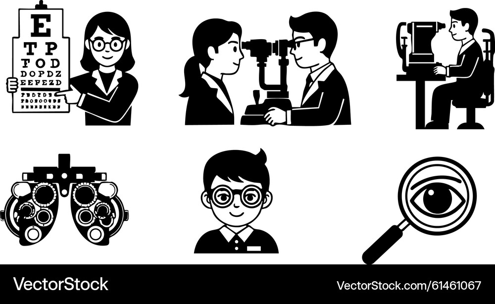 Eye Examination & Optometry Icons – Royalty-Free Vector | VectorStock