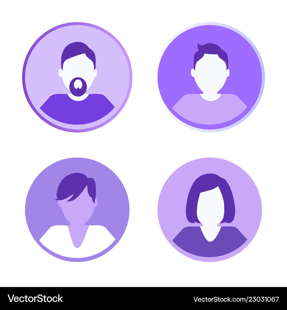 Faceless People Avatar Set - Man & Woman Vector Image