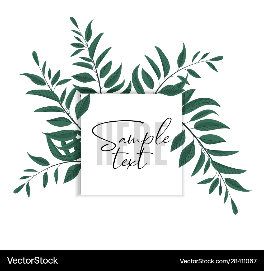 Floral greenery card design Royalty Free Vector Image
