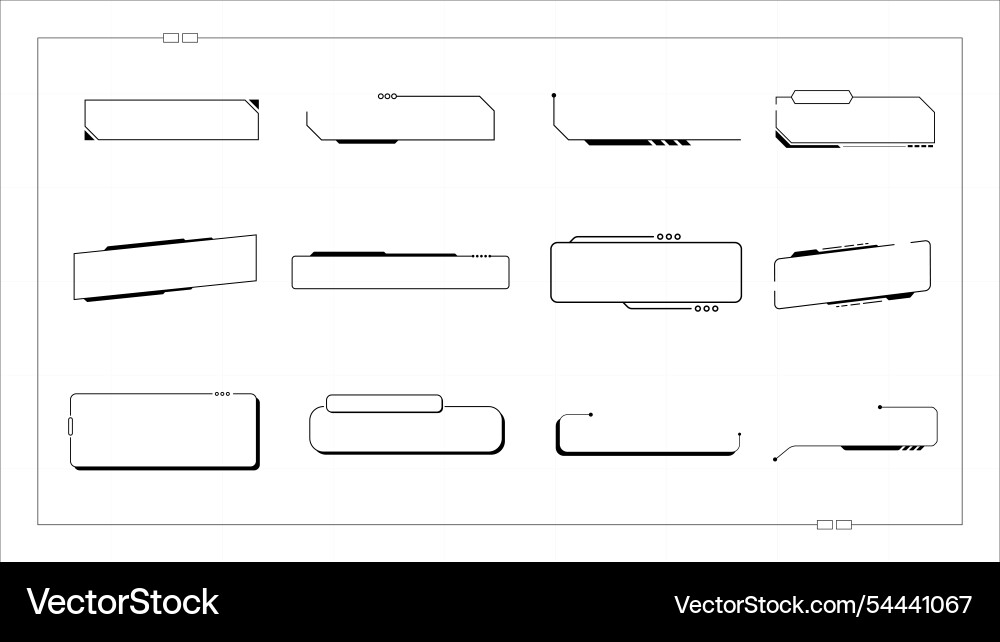 Futuristic modern text box hud callout titles Vector Image