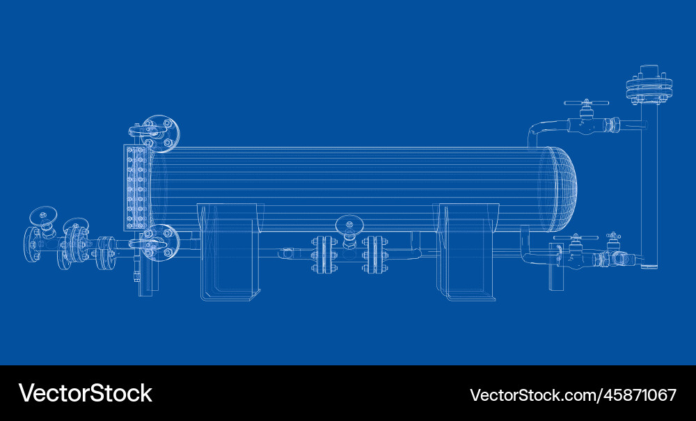 Industrial tank with valves Royalty Free Vector Image