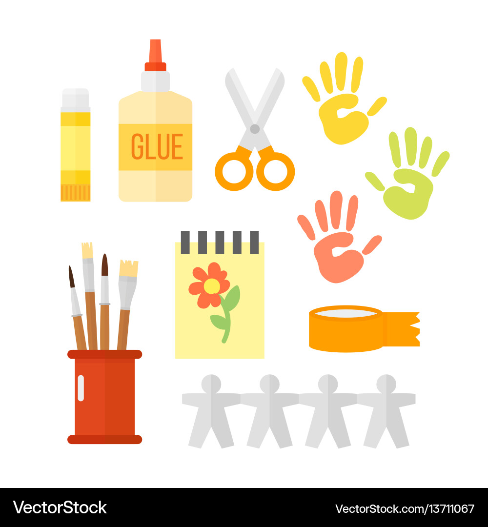 Kids Creativity & Art Symbols Royalty Free Vector Image
