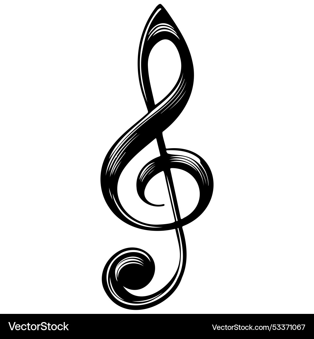 Music note of hand drawn line transparent Vector Image
