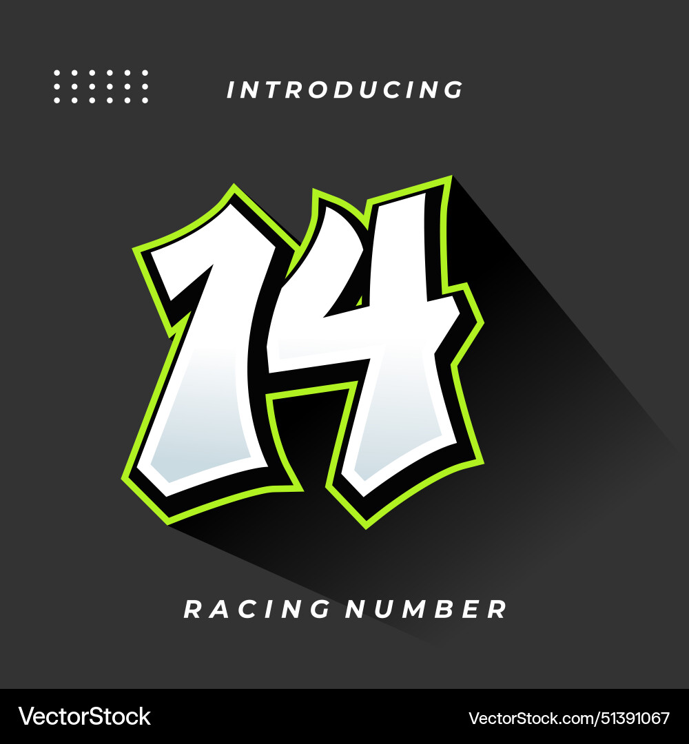 Premium decal racing number template Royalty Free Vector