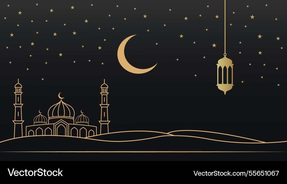 Ramadan and eid theme design golden crescent Vector Image