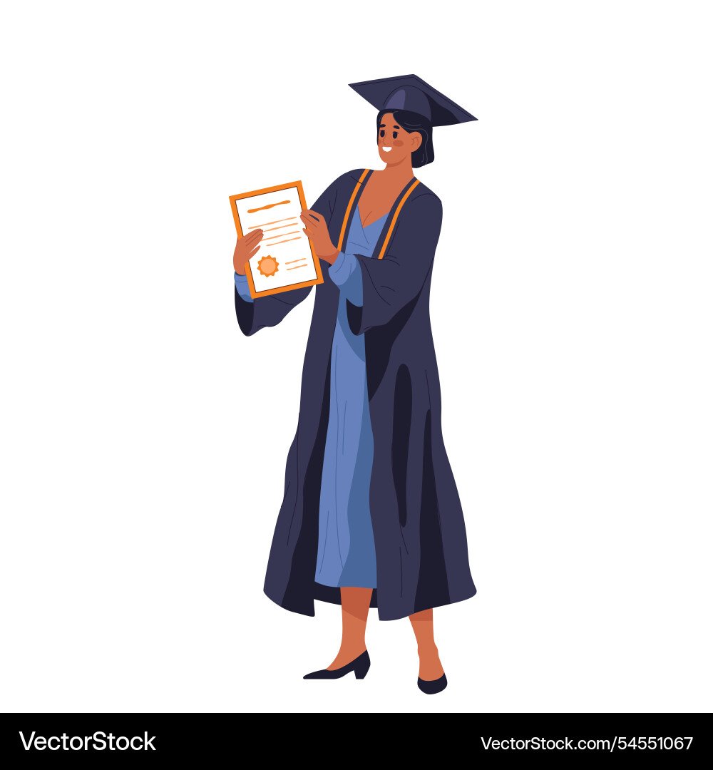Student graduate with diploma scholar Royalty Free Vector