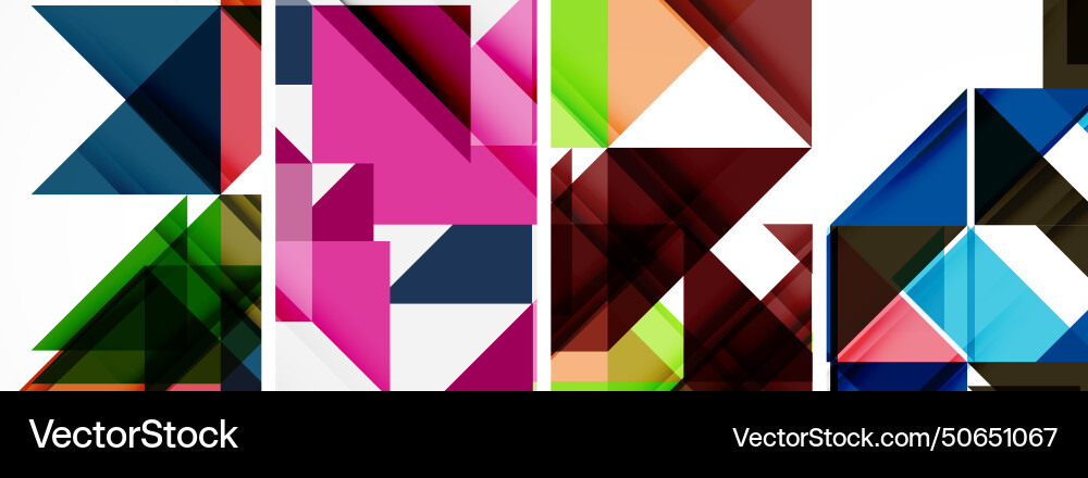 Triangle poster set for wallpaper business card Vector Image
