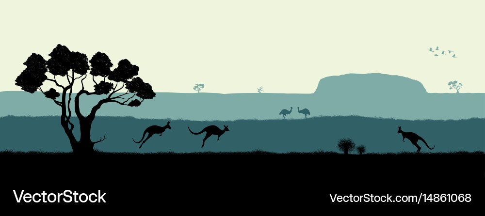 Australian Outback Silhouette Royalty Free Vector Image