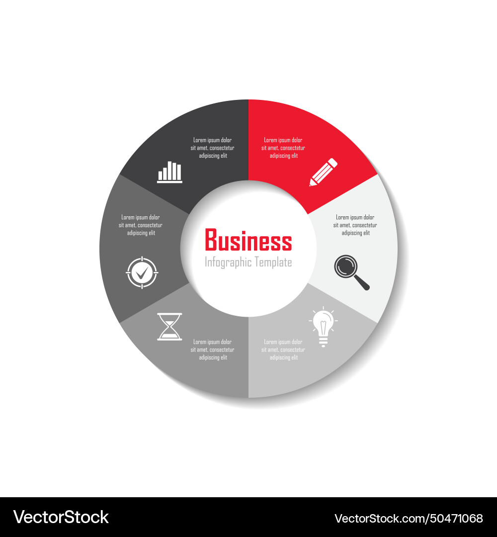 Circle infographic template for cycle diagram Vector Image