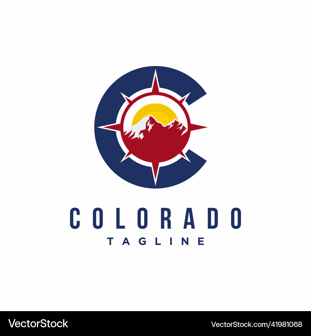 Colorado mountain logo design Royalty Free Vector Image