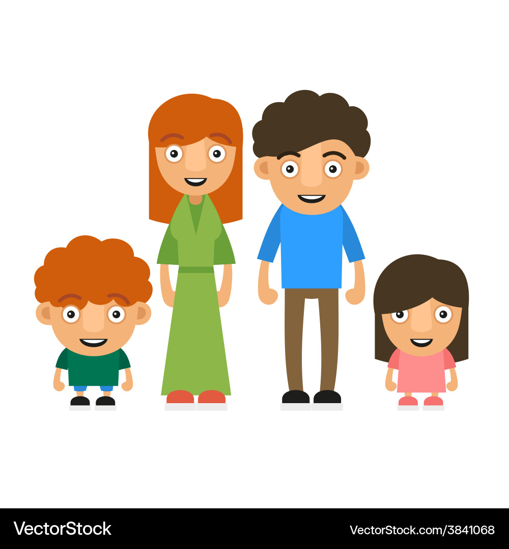 Family with two children Royalty Free Vector Image