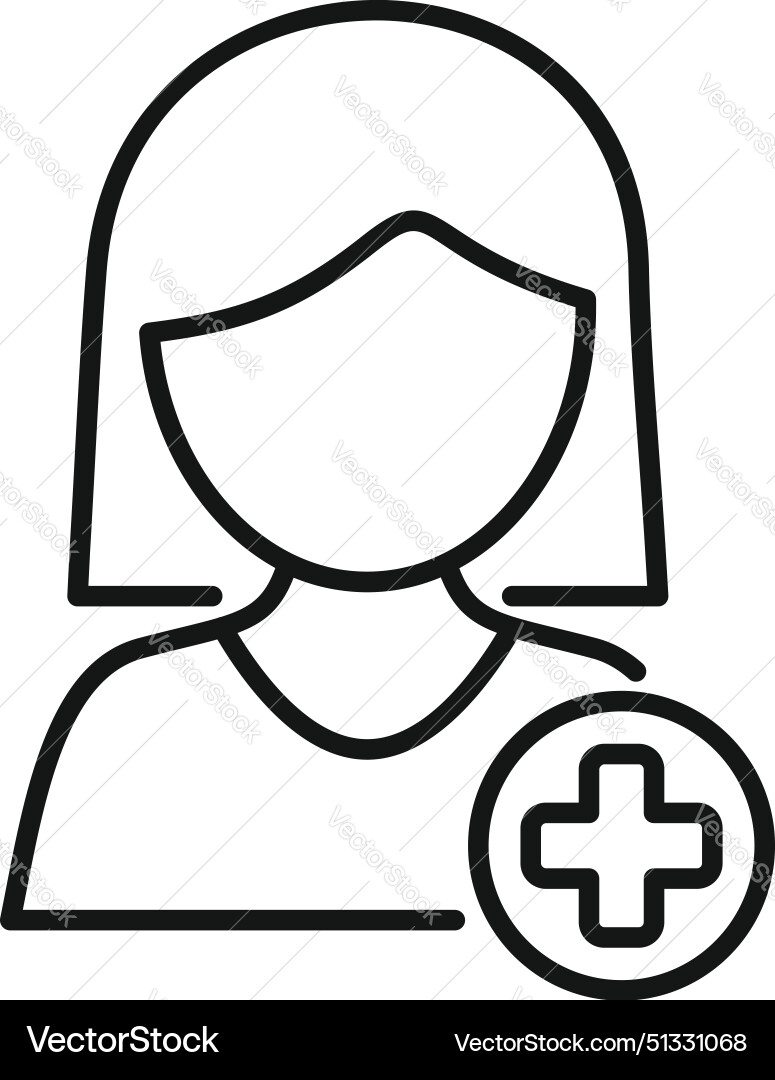 Female profile with health icon Royalty Free Vector Image